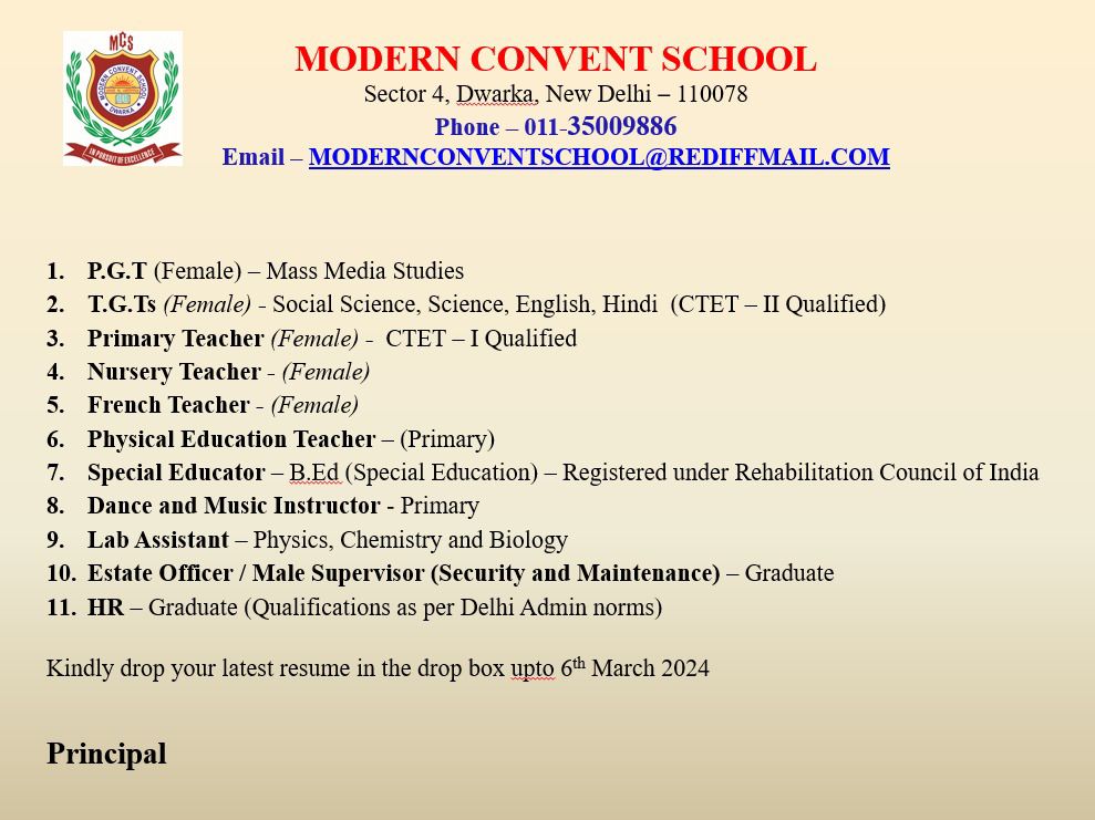 Modern Convent: Best CBSE School in South West Delhi, Dwarka